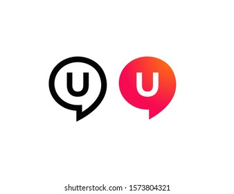 114 Letter U With Chat Sign Modern Logo Design Images, Stock Photos ...