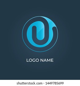 Letter U Circle Logo Isolated Alphabet Stock Vector (Royalty Free ...