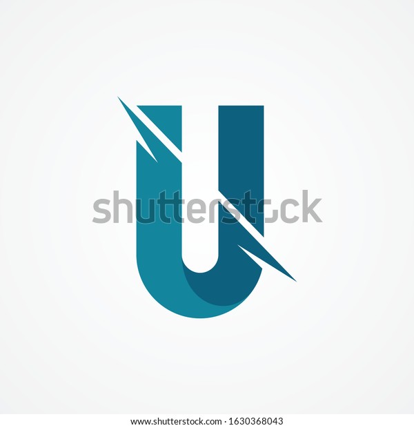 Letter U Color Blue On White Stock Vector (Royalty Free) 1630368043 ...