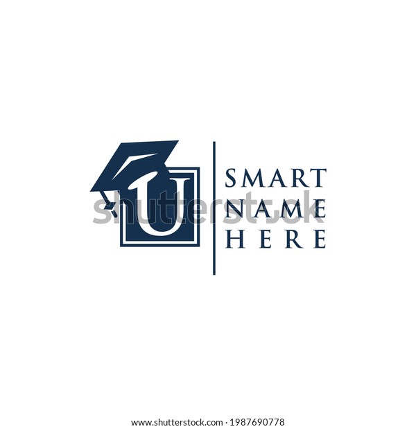 Letter U Education Logo Icon Graduation Stock Vector (Royalty Free ...