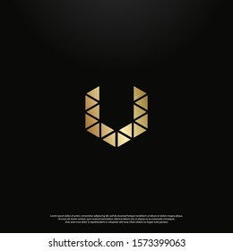 Letter U Gold Logo Icon Monogram Stock Vector (Royalty Free) 1573399063 ...