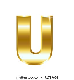 Letter U Gold Solid Alphabet Stock Vector (Royalty Free) 491719654 ...