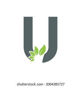 Letter U Green Leaf Style Logo Stock Vector (Royalty Free) 2004385727 ...