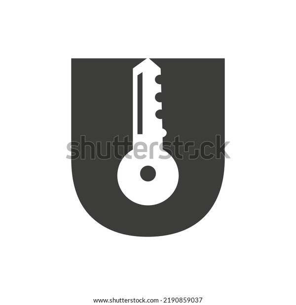 Letter U Key Logo Combine House Stock Vector (Royalty Free) 2190859037 ...