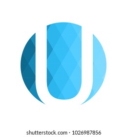 Letter U Logo Blue Low Poly Stock Vector (Royalty Free) 1026987856 ...