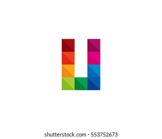 Letter U Square Pixel Logo Design Stock Vector (Royalty Free) 553752673 ...