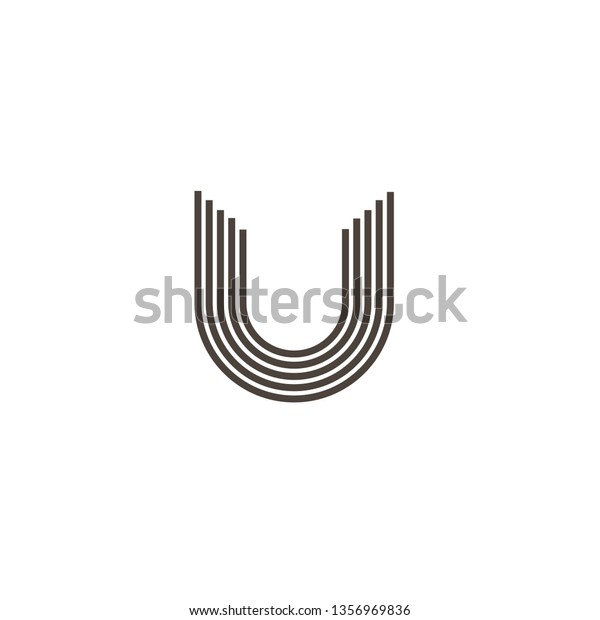 Letter U Vector Line Logo Design Stock Vector (Royalty Free) 1356969836
