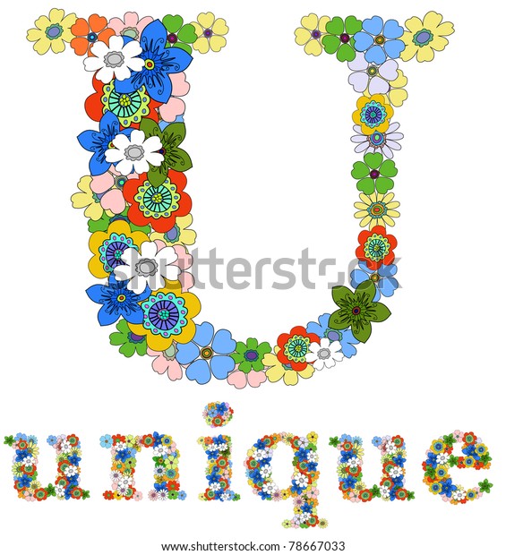 Letter U Word Unique Floral Vector Stock Vector (Royalty Free) 78667033 ...