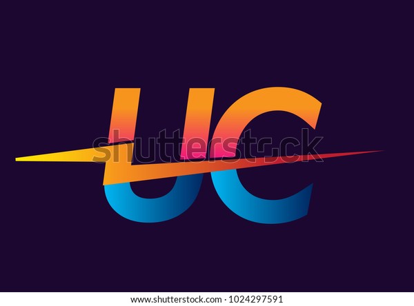 Letter Uc Logo Lightning Icon Letter Stock Vector (Royalty Free ...