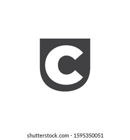 Letter Uc Simple Negative Space Logo: vector de stock (libre de ...