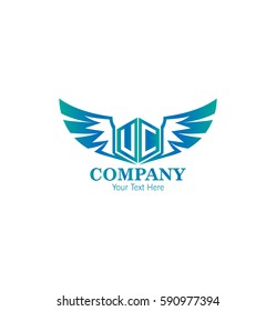 Letter Uc Vc Hexagon Shape Wings Stock Vector (Royalty Free) 590977394 ...