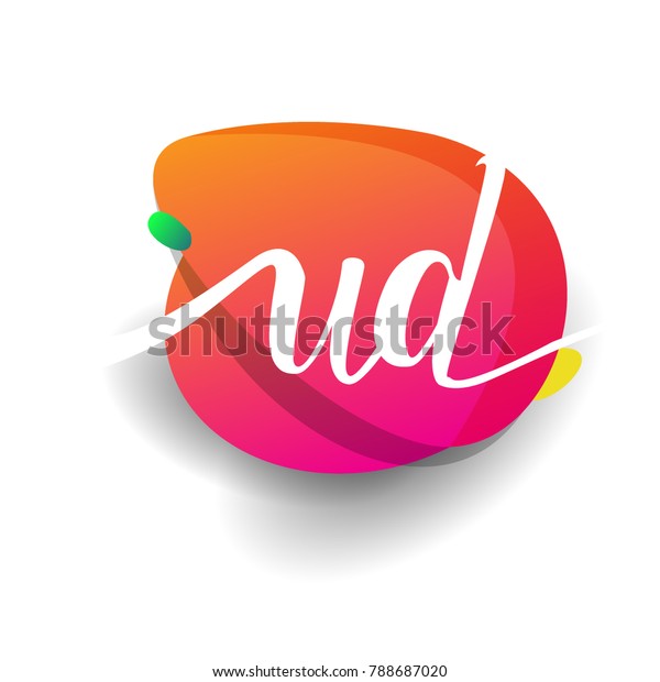 Letter Ud Logo Colorful Splash Background Stock Vector (Royalty Free ...