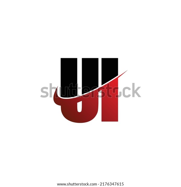 Letter Ui Simple Logo Design Vector: immagine vettoriale stock (royalty ...