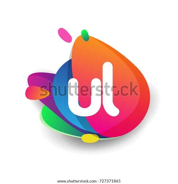 Letter Ul Logo Colorful Splash Background Stock Vector (Royalty Free ...