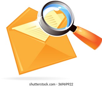 Letter Under Magnifying Glass Vector Illustration Stock Vector (Royalty ...