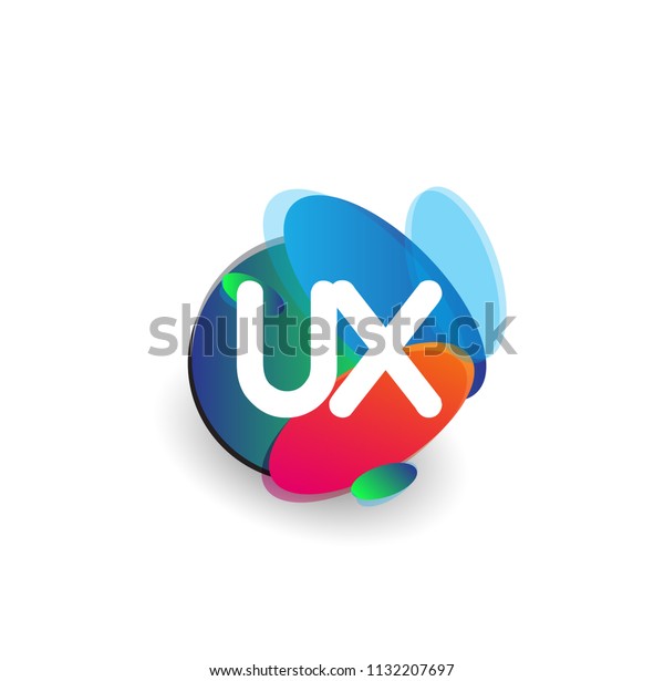 Letter Ux Logo Colorful Splash Background Stock Vector (Royalty Free ...