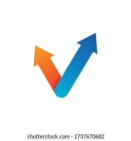 Letter V Arrow Logo Vector Stock Vector (Royalty Free) 1737670682 ...