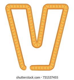 Letter V Bread Icon Cartoon Illustration Stock Vector (Royalty Free ...