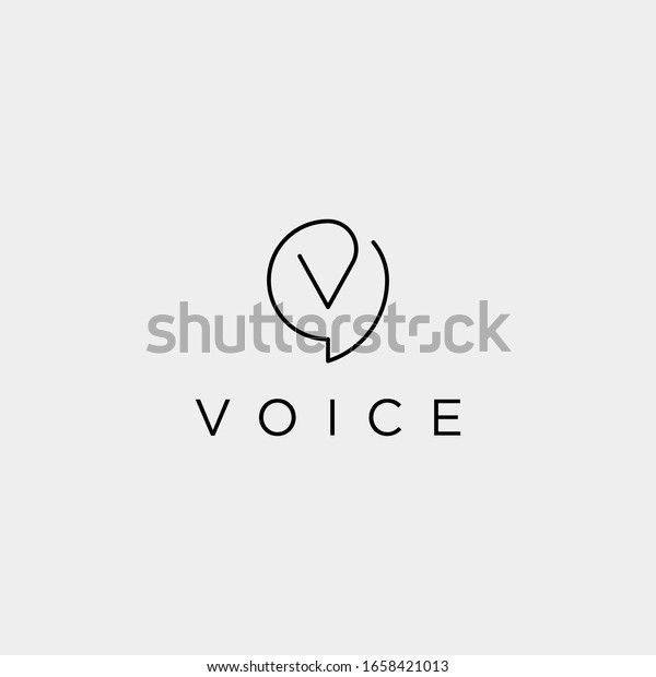 Letter V Chat Logo Design Template Stock Vector (Royalty Free ...