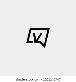 Letter V Chat Logo Template Vector Stock Vector (Royalty Free ...