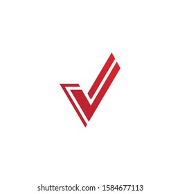 Letter V Check Mark Logo Icon Stock Vector (Royalty Free) 1584677113 ...