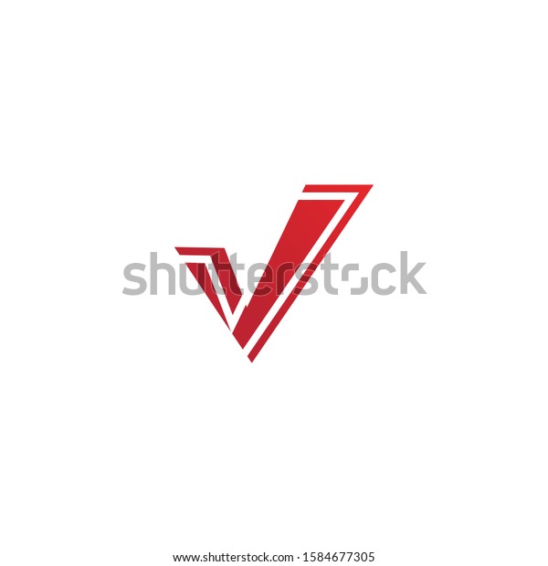 letter V check mark logo icon design template elements-vector