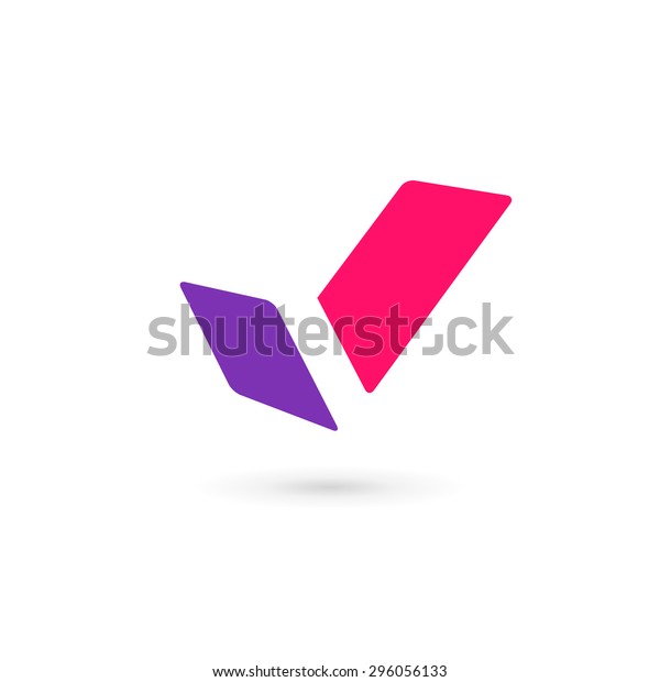 Letter V check mark logo icon design template elements