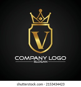 Letter V Crest Logo Alphabet Logotype Stock Vector (Royalty Free ...