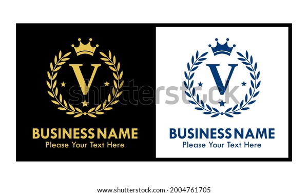 Letter V Crown Logo Design Template Stock Vector (Royalty Free ...