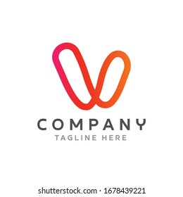 Letter V Curve Simple Logo Design Stock Vector (Royalty Free ...