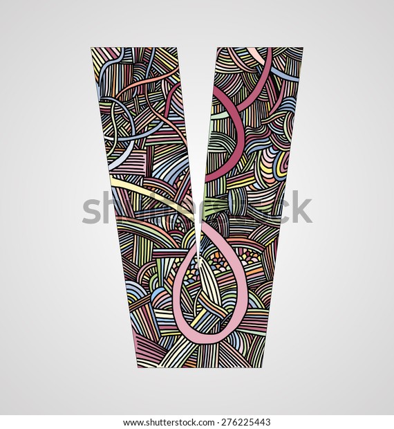 Letter V Doodle Alphabet Stock Vector (Royalty Free) 276225443 ...