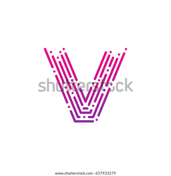 Letter V Dots Lines Logotypefast Speed Stock Vector (Royalty Free ...