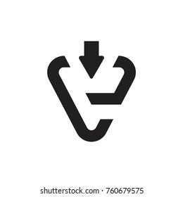 Letter V Down Arrow Logo Vector Stock Vector (Royalty Free) 760679575 ...