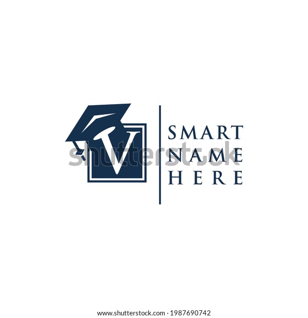 Letter V Education Logo Icon Graduation Stock Vector (Royalty Free ...