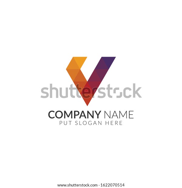 Letter V Geometric Logo Template Stock Vector (Royalty Free) 1622070514 ...