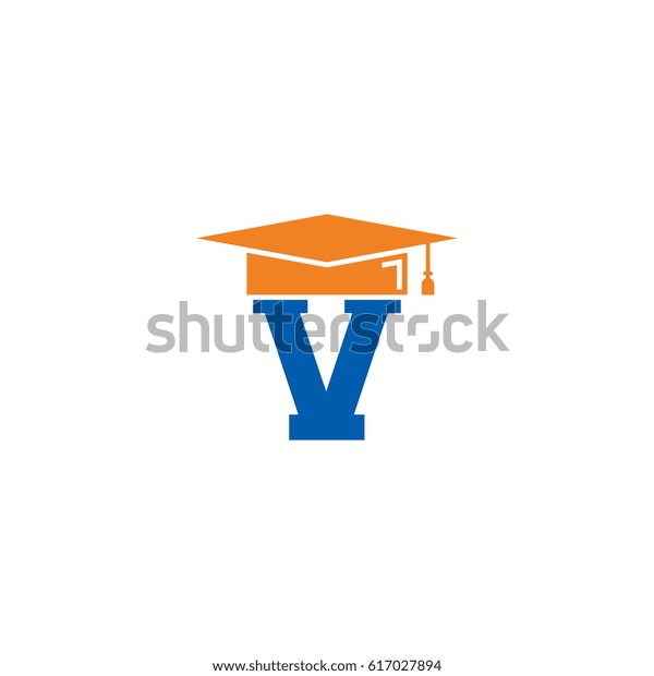 Letter V Graduation Cap Logo Stock Vector (Royalty Free) 617027894 ...