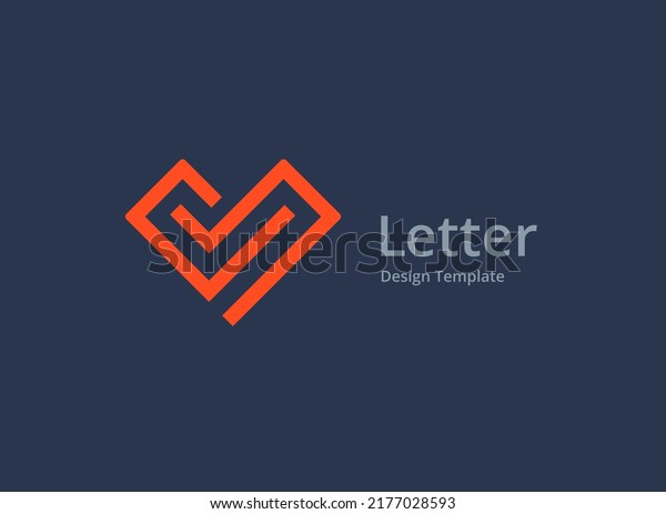 Letter V Heart Logo Icon Design Stock Vector (Royalty Free) 2177028593 ...