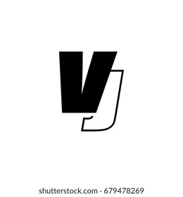 Letter V J Logo Overlapping Black Stock Vector (Royalty Free) 679478269