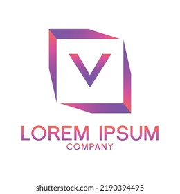 Letter V Line Logo Designcreative Minimal Stock Vector (Royalty Free ...