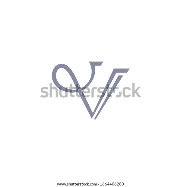 Letter V Line Style Logoicon Design Stock Vector (Royalty Free ...