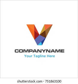 Letter V Logo 3d Design Stock Vector (Royalty Free) 751863100 ...