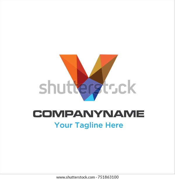 Letter V Logo 3d Design Stock Vector (Royalty Free) 751863100 ...