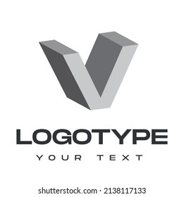 Letter V Logo 3d Logo 3d Stock Vector (Royalty Free) 2138117133 ...