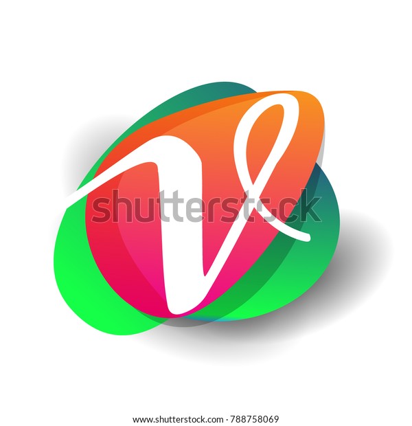 Letter V Logo Colorful Splash Background Stock Vector (Royalty Free ...
