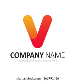 Letter V Red Logo Stock Vector (Royalty Free) 1046198923