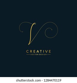 Letter V Logo Initial Gold Letter Stock Vector (Royalty Free ...