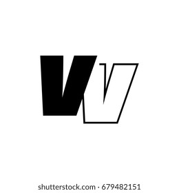 Letter V V Logo Overlapping Black Stock Vector (Royalty Free) 679482151 ...