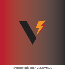 Letter V Logo Red Black Background Stock Vector (Royalty Free ...