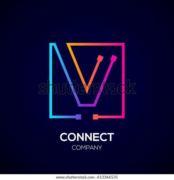 Letter V Logo Square Shape Colorful Stock Vector (Royalty Free ...
