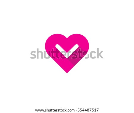 Letter V Love Logo Design Element Stock Vector (Royalty Free) 554487517 ...